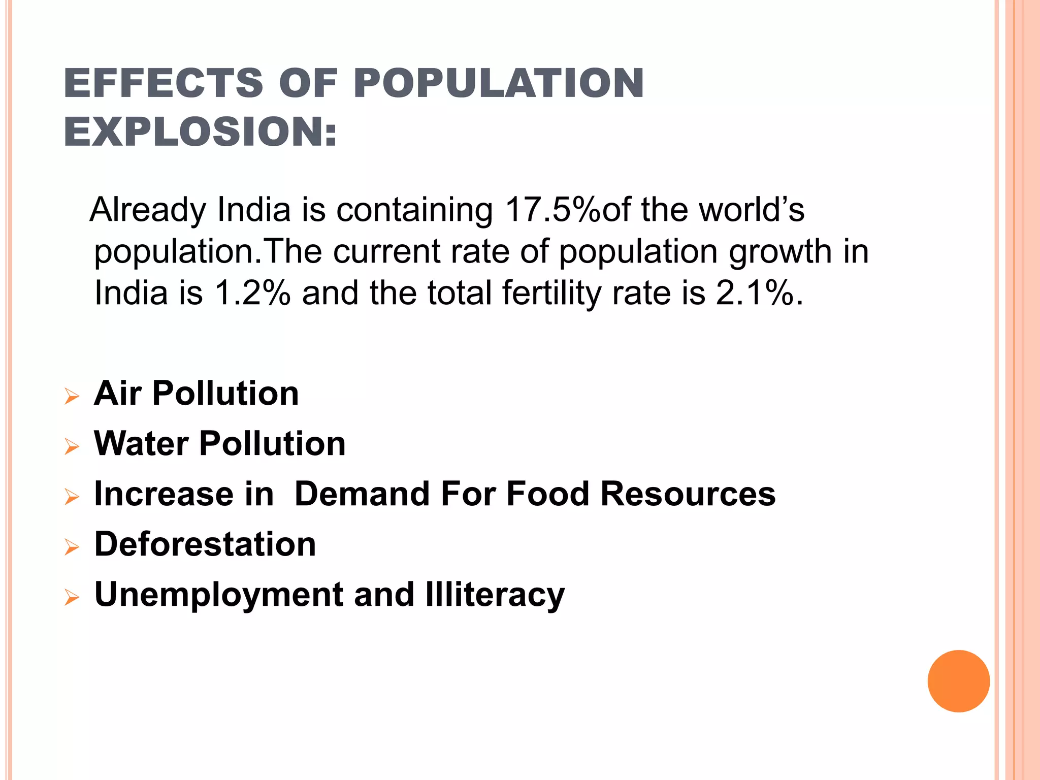 Population explosion and family welfare programme | PPTX