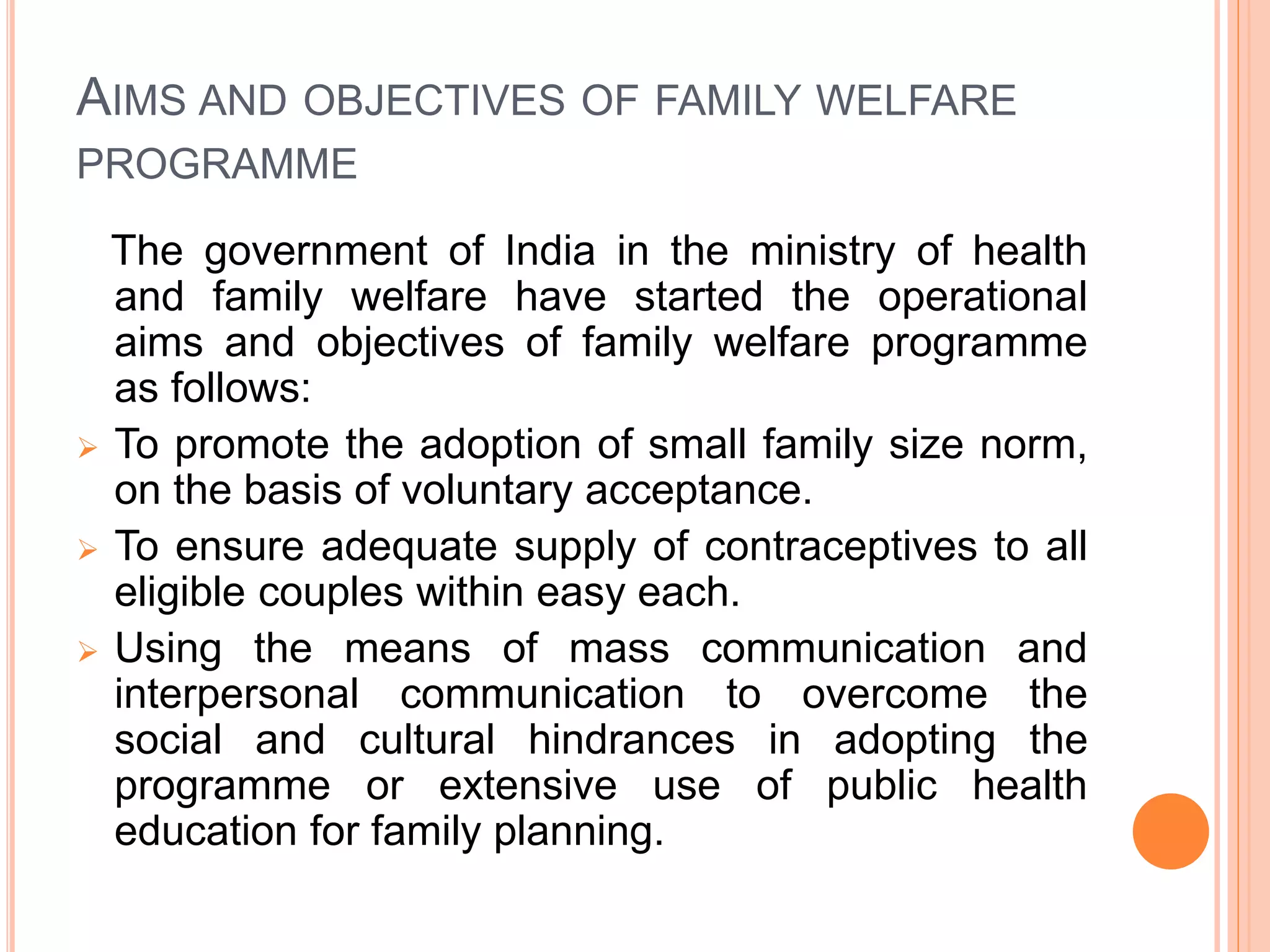 Population explosion and family welfare programme | PPTX