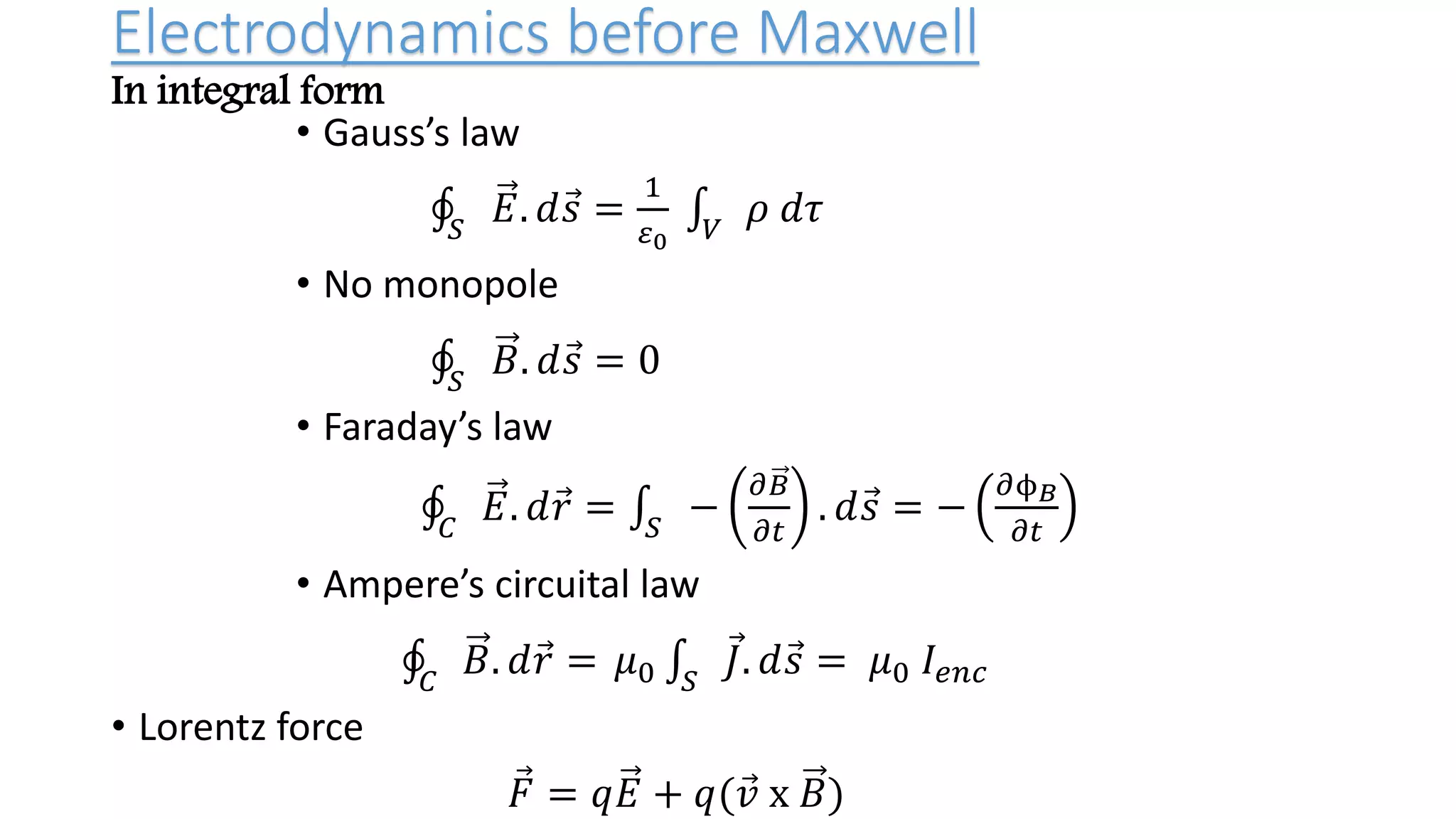 Maxwell's equation and it's correction in Ampere's circuital law | PPTX