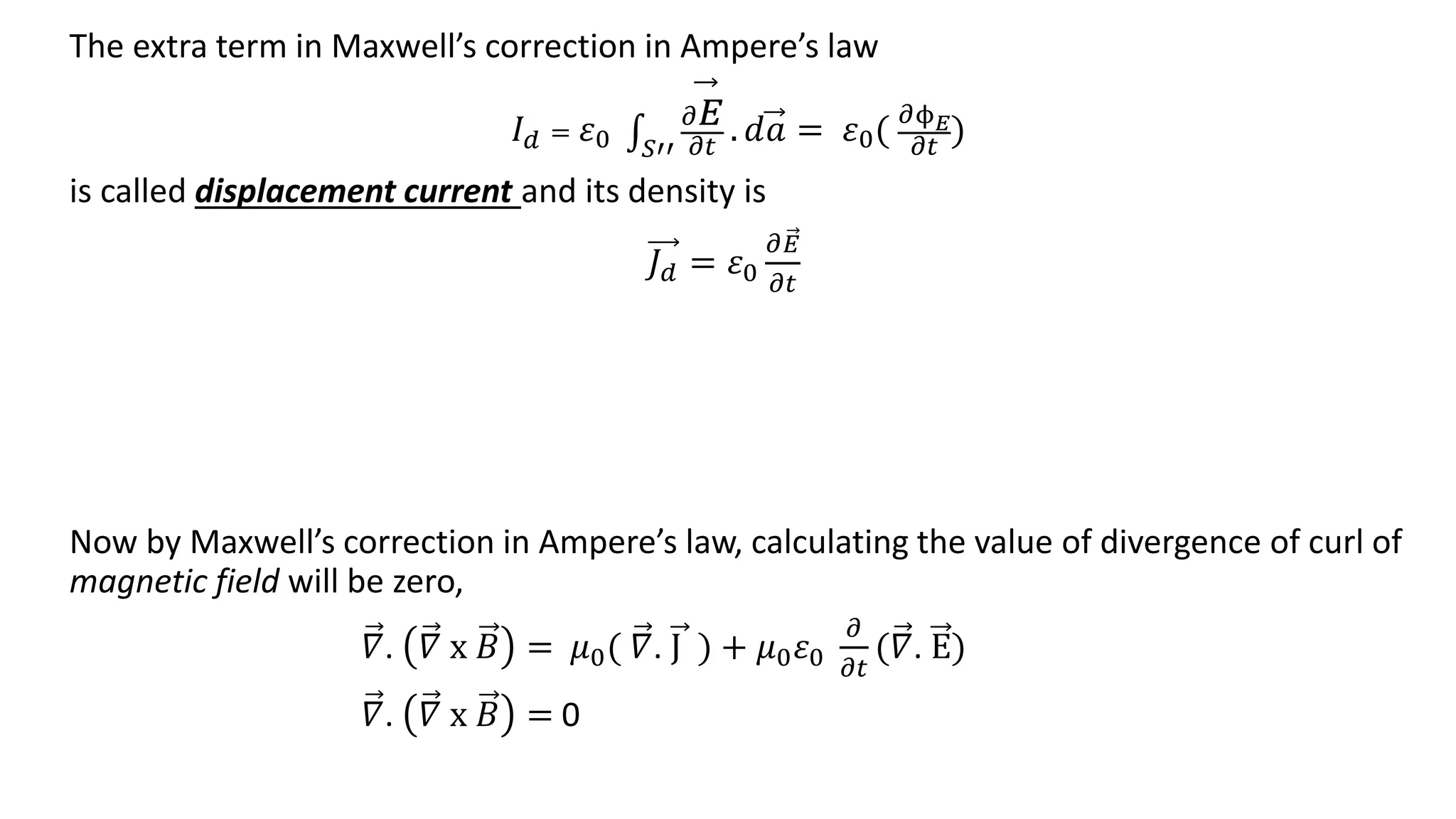 Maxwell's equation and it's correction in Ampere's circuital law | PPTX