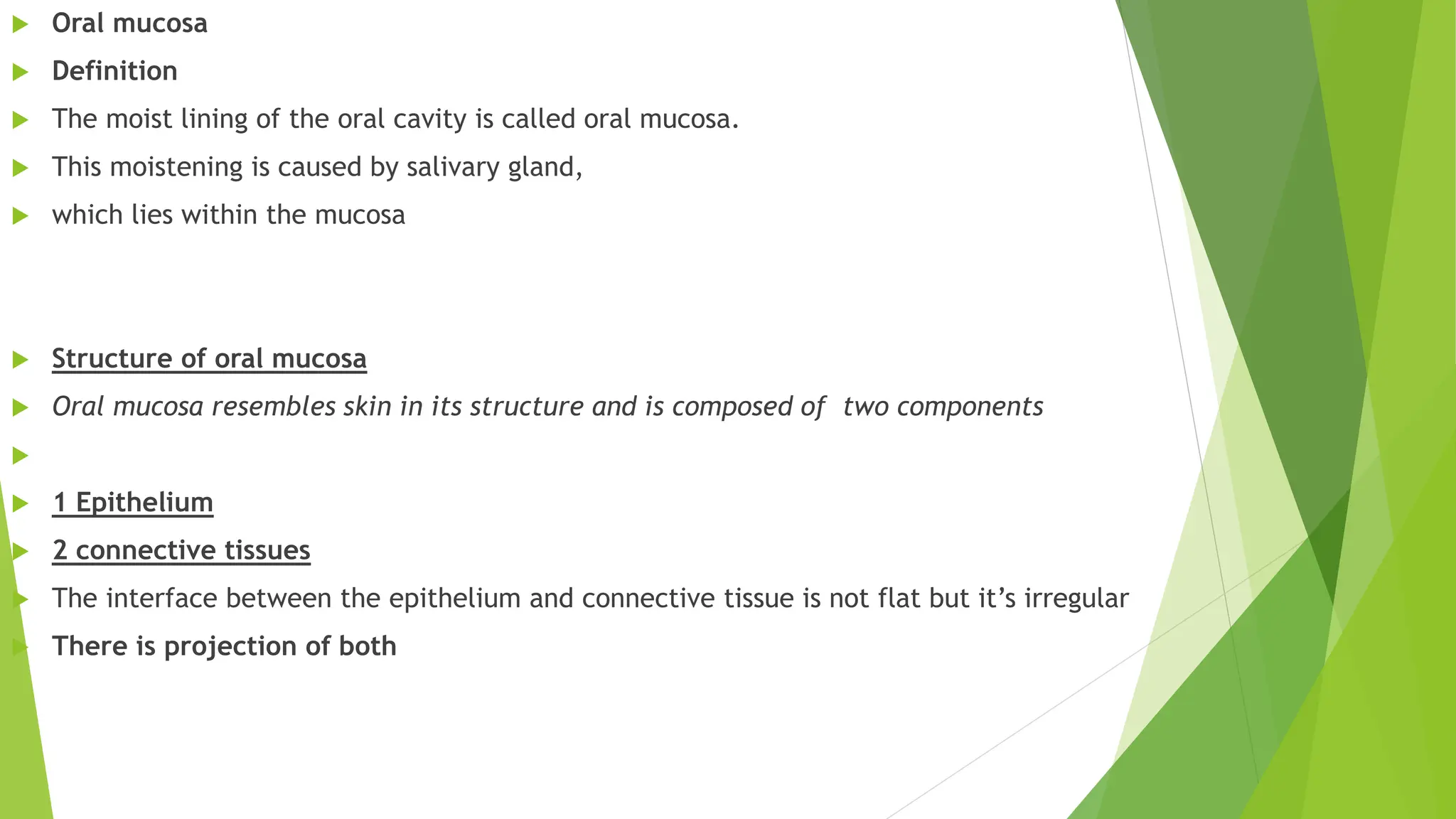 oral mucosa subdivisions histology of subdivisions | PPTX