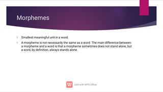Morphology & Morpheme | PDF