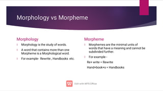 Morphology & Morpheme | PDF