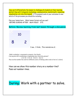 grade 1 representation and making connections | DOCX | Educational ...