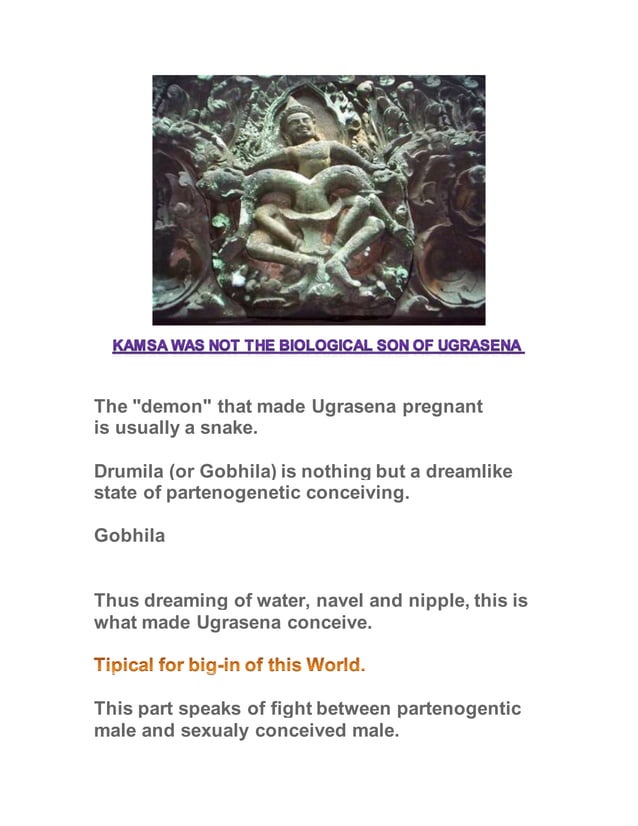 Kamsa was not the biological son of ugrasena | DOCX