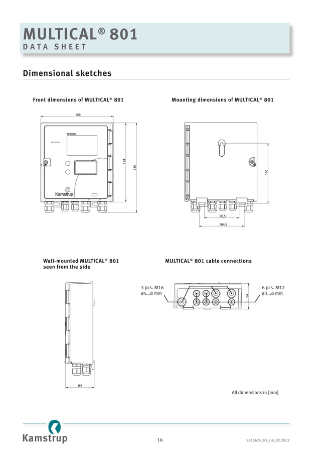 Kamstrup multical 801 heat meter, ultrasonic energy meter, heating & cooling measurement, rhi ...