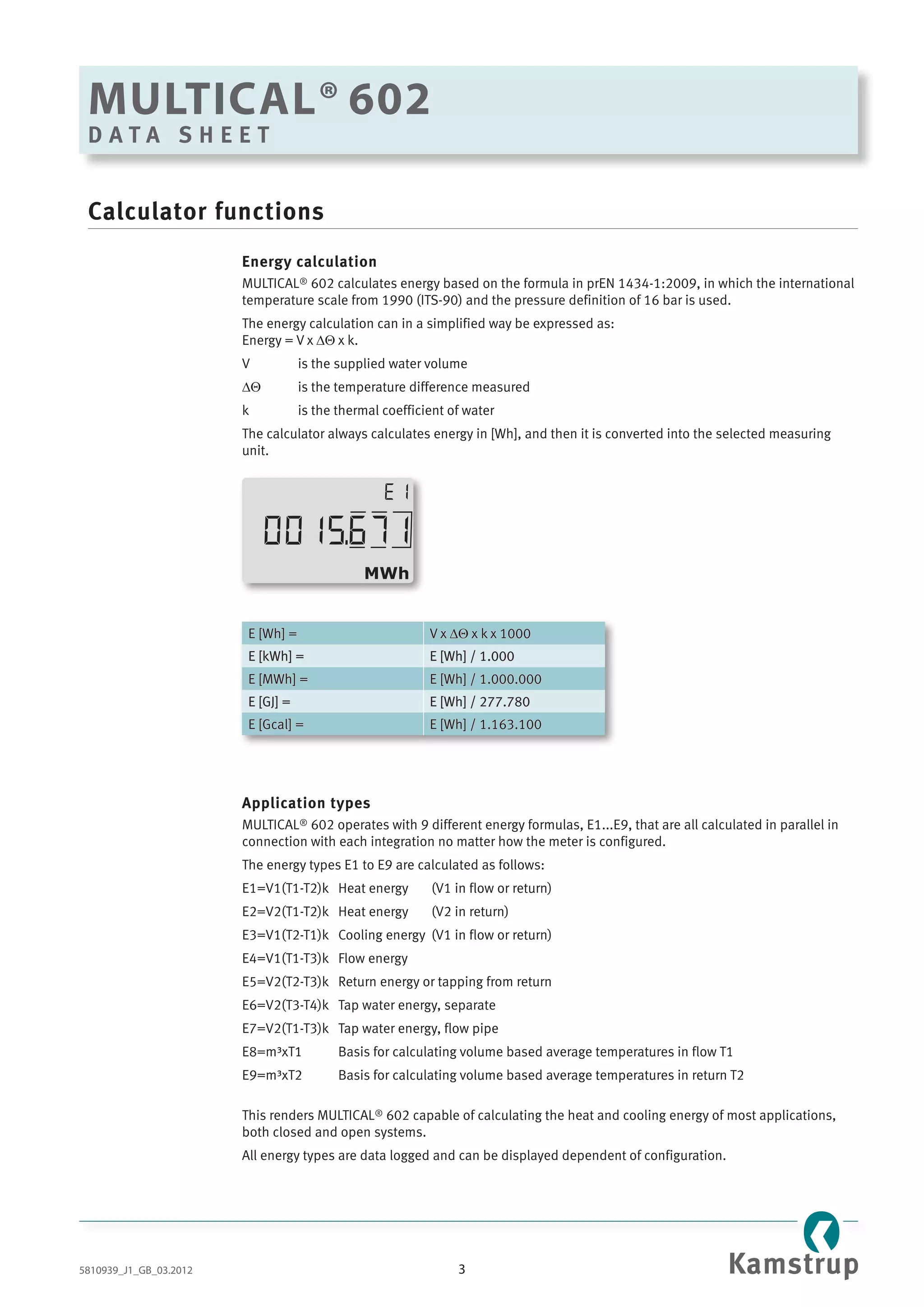 Kamstrup RHI Compliant Heat Meters & Thermal Energy Measurement - Multical 602 Heat & Cooling ...