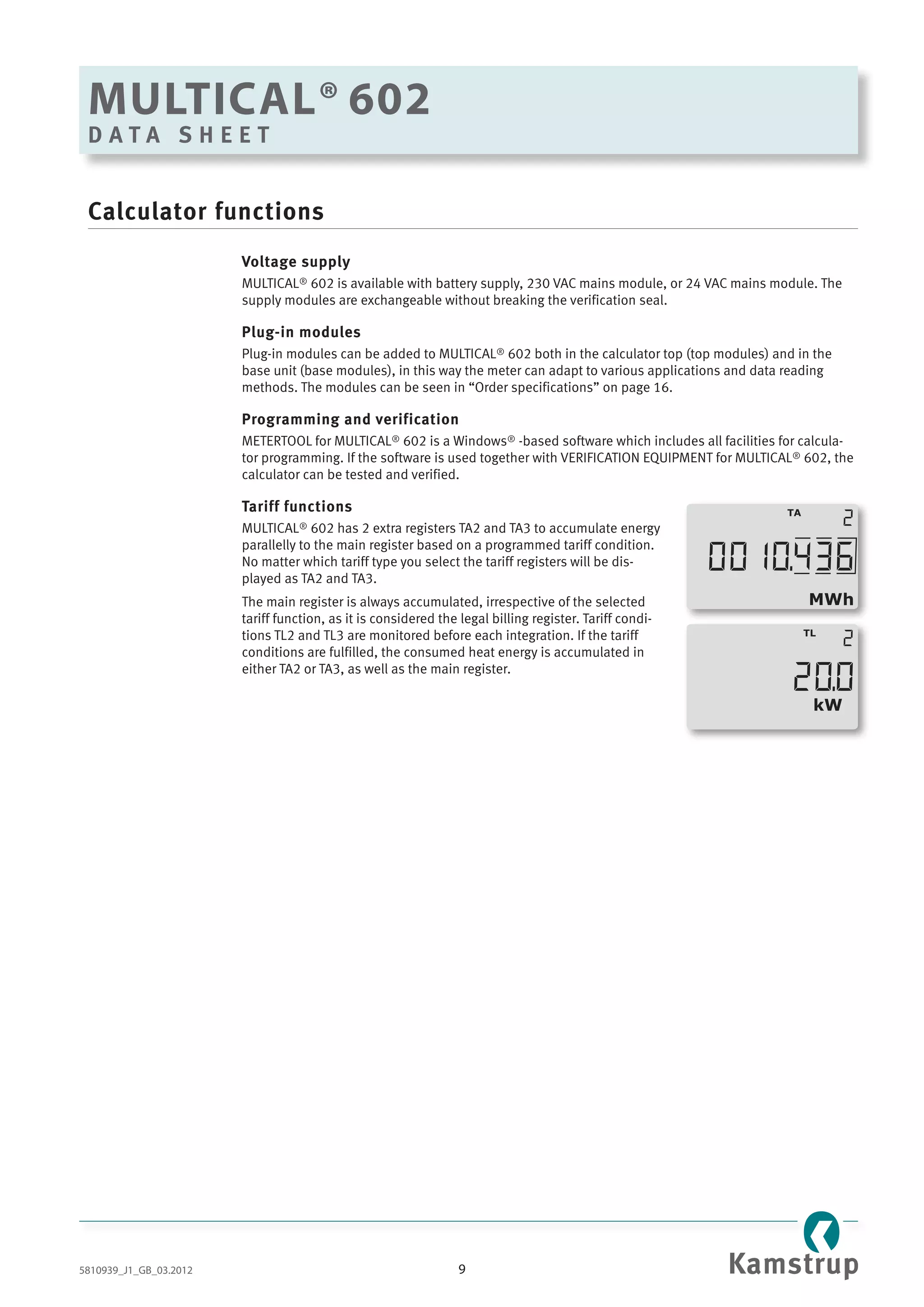 Kamstrup RHI Compliant Heat Meters & Thermal Energy Measurement - Multical 602 Heat & Cooling ...