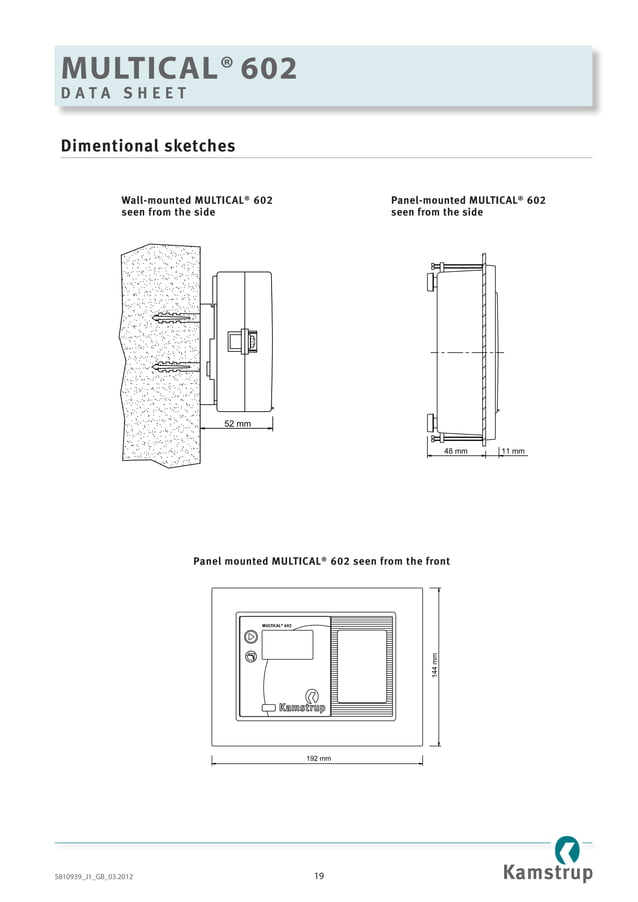 Kamstrup RHI Compliant Heat Meters & Thermal Energy Measurement - Multical 602 Heat & Cooling ...