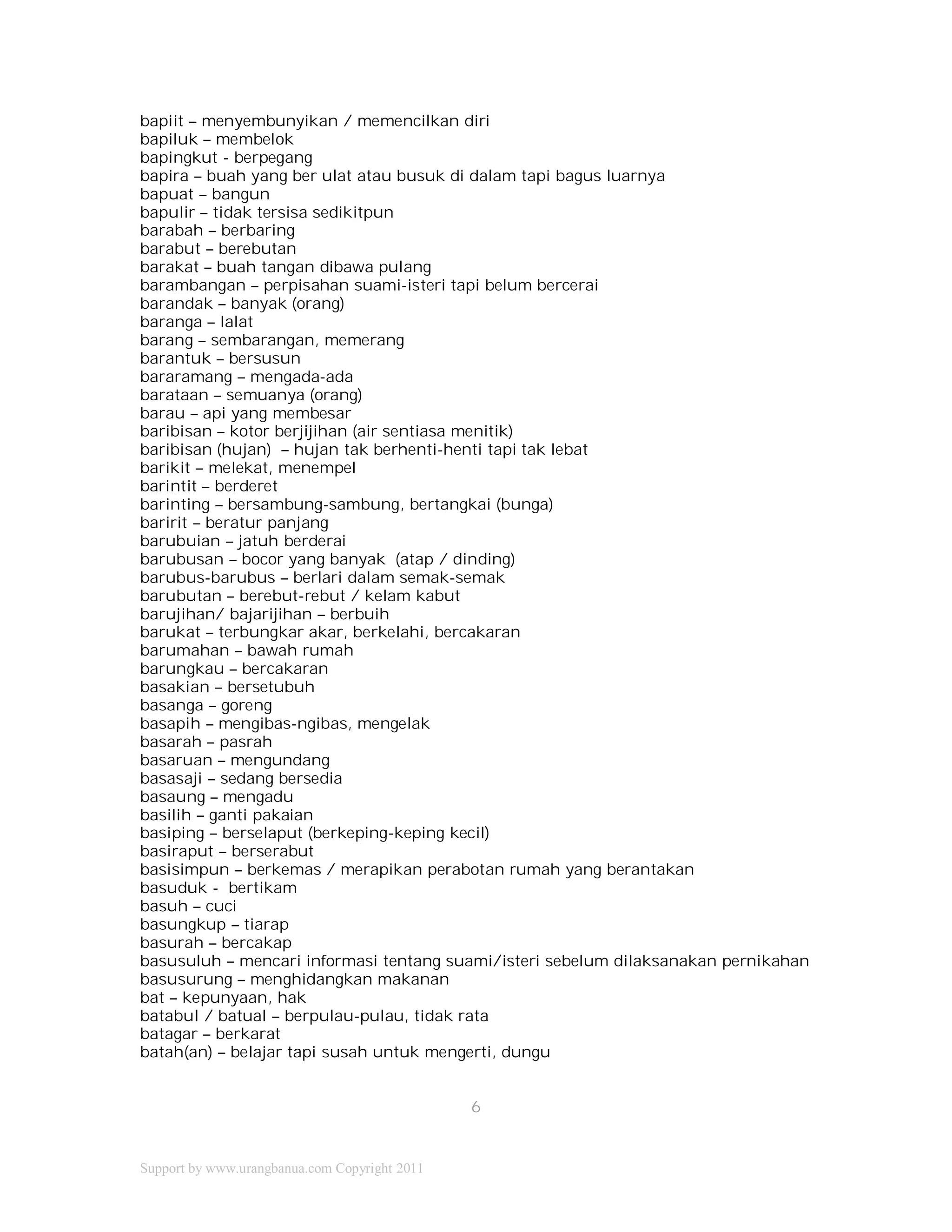 Kamus bahasa banjar | PDF
