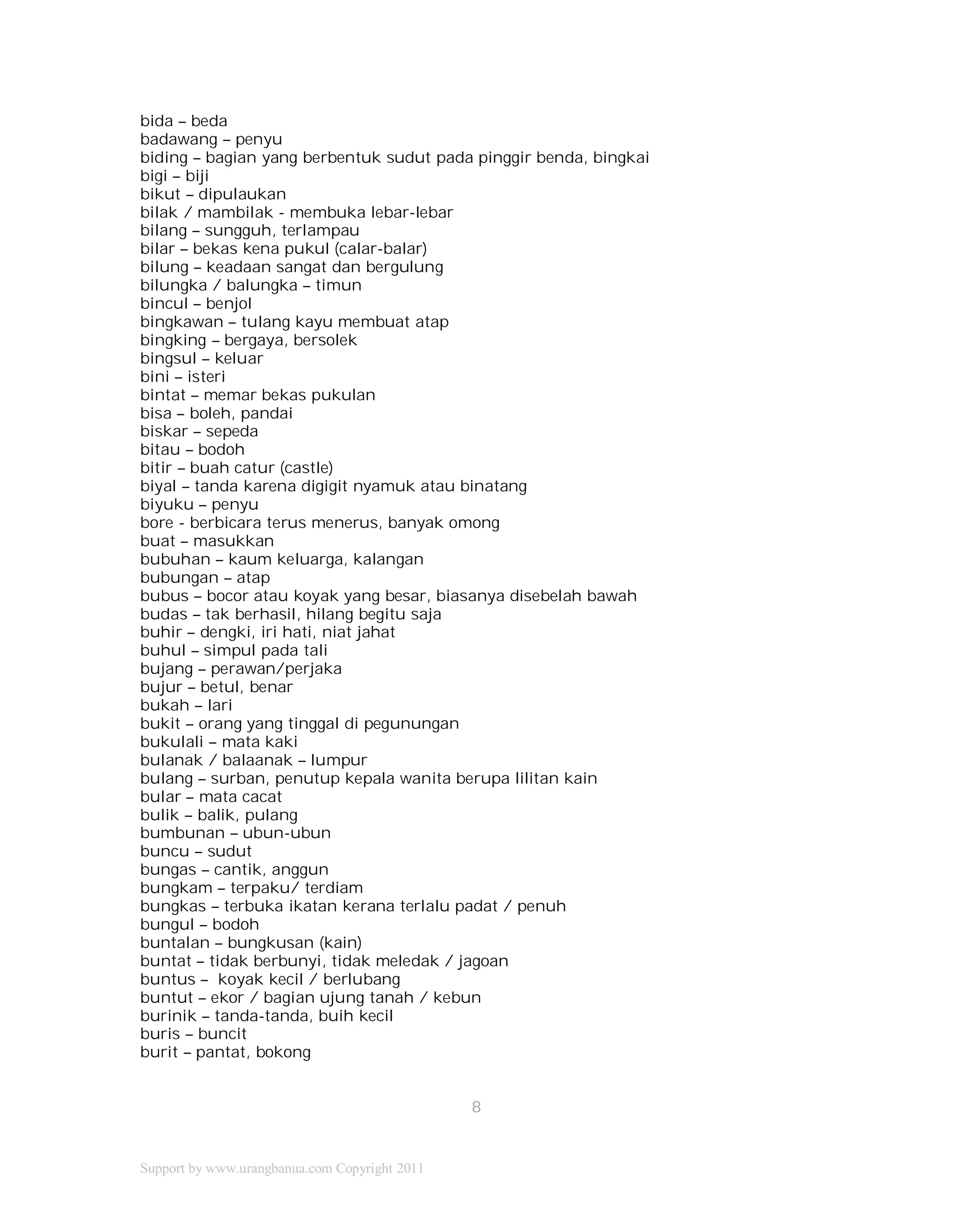 Kamus bahasa banjar | PDF