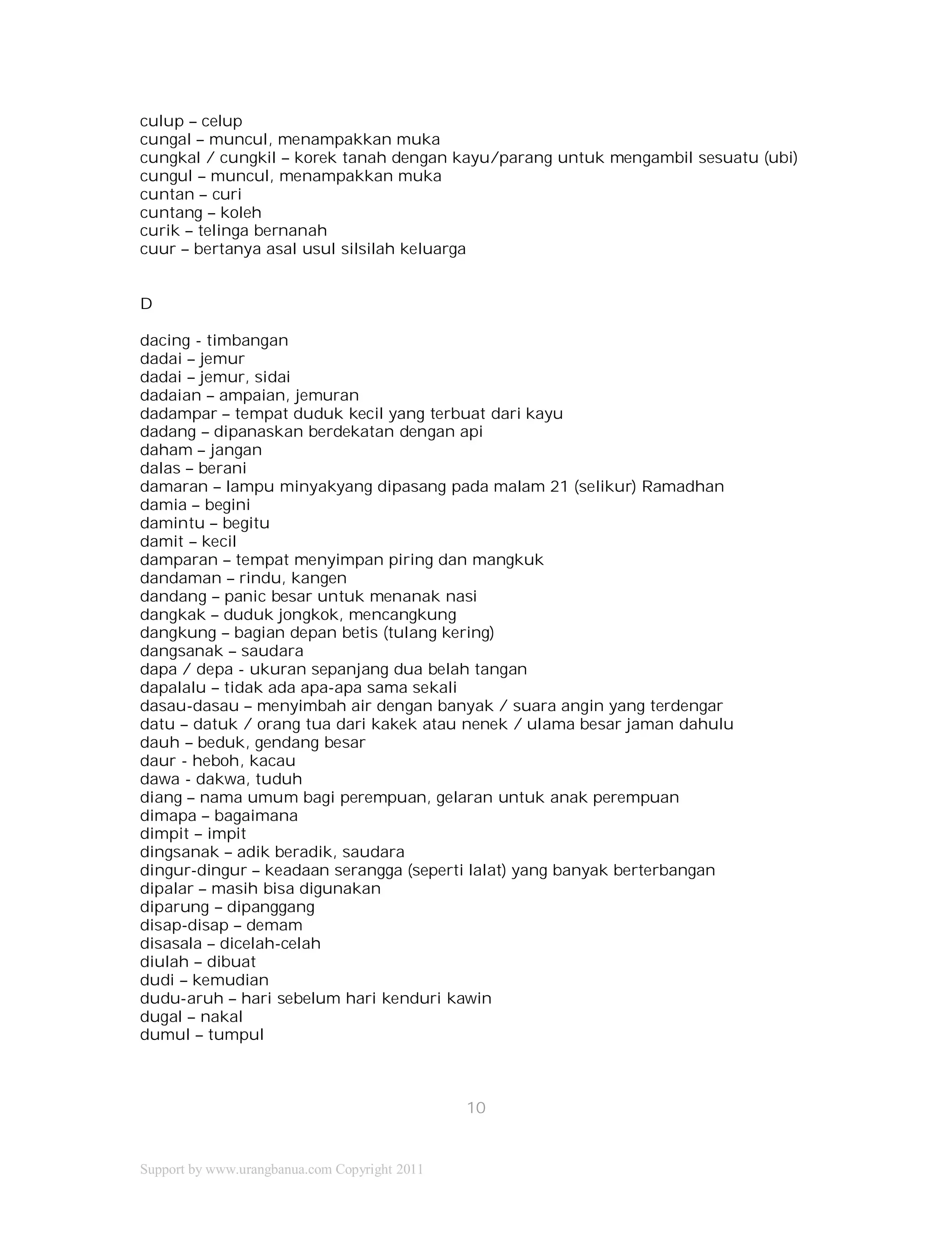 Kamus bahasa banjar | PDF