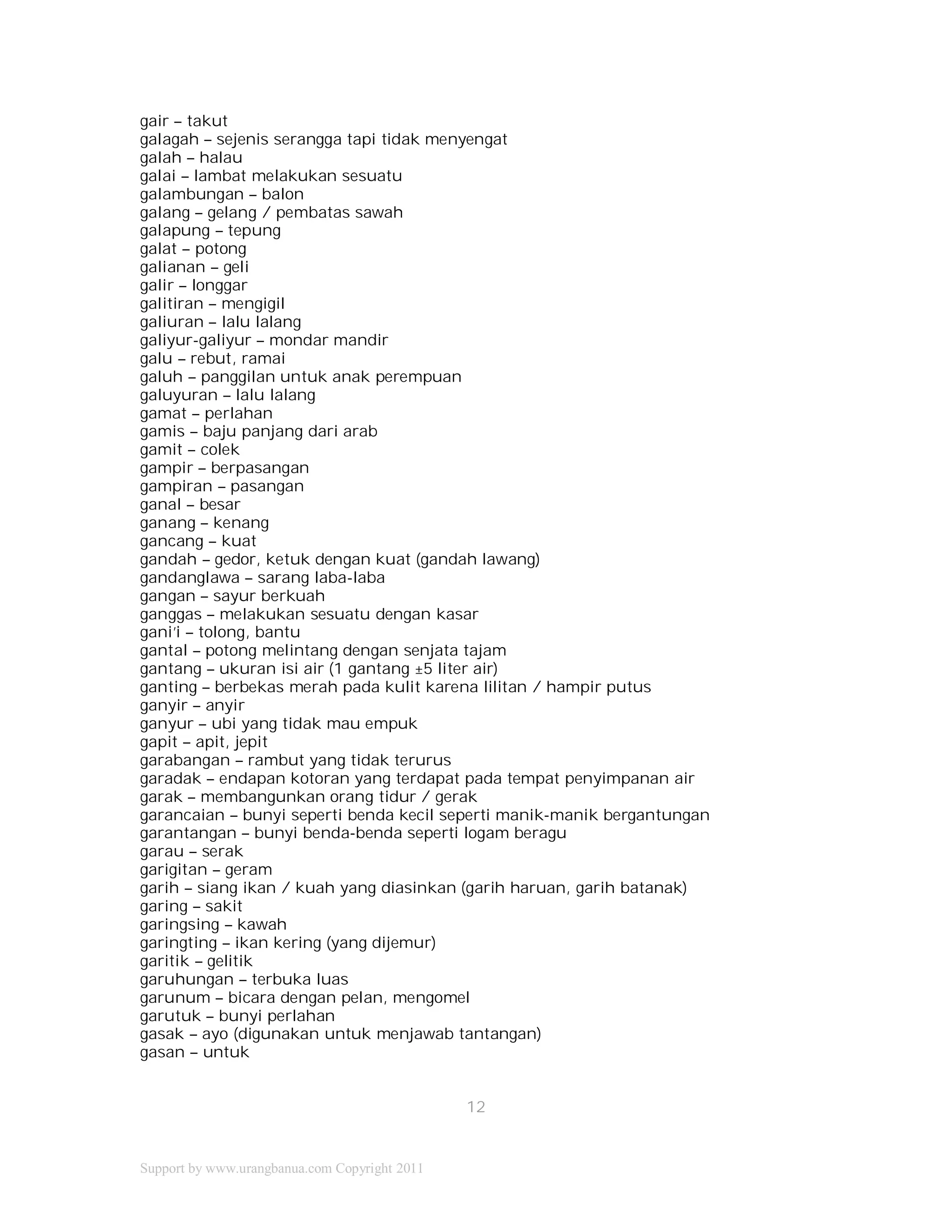 Kamus bahasa banjar | PDF