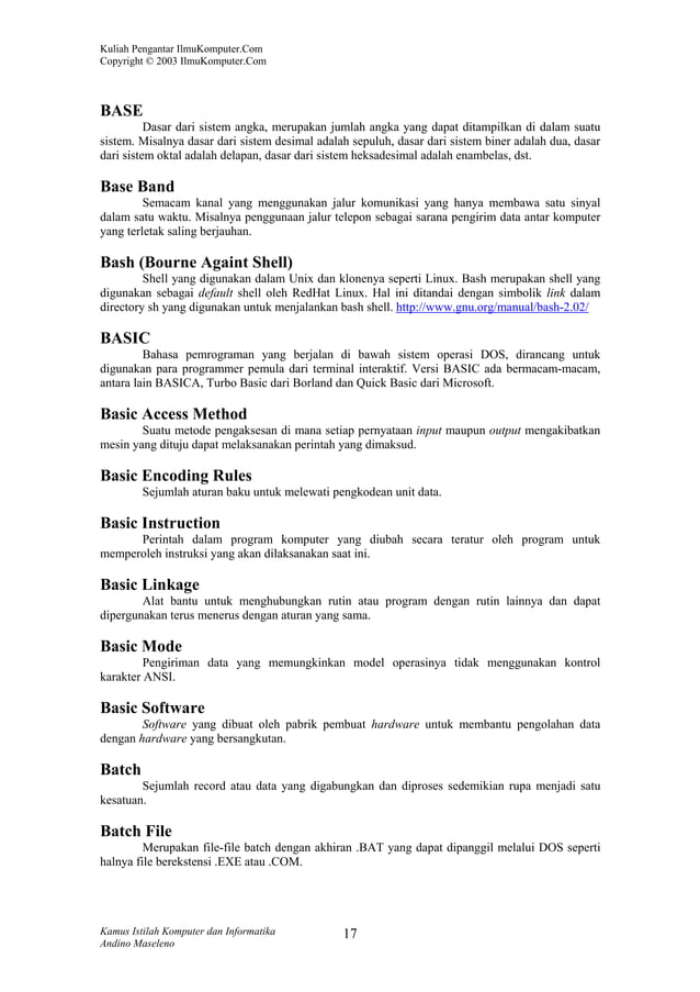 Kamus istilah komputer | PDF