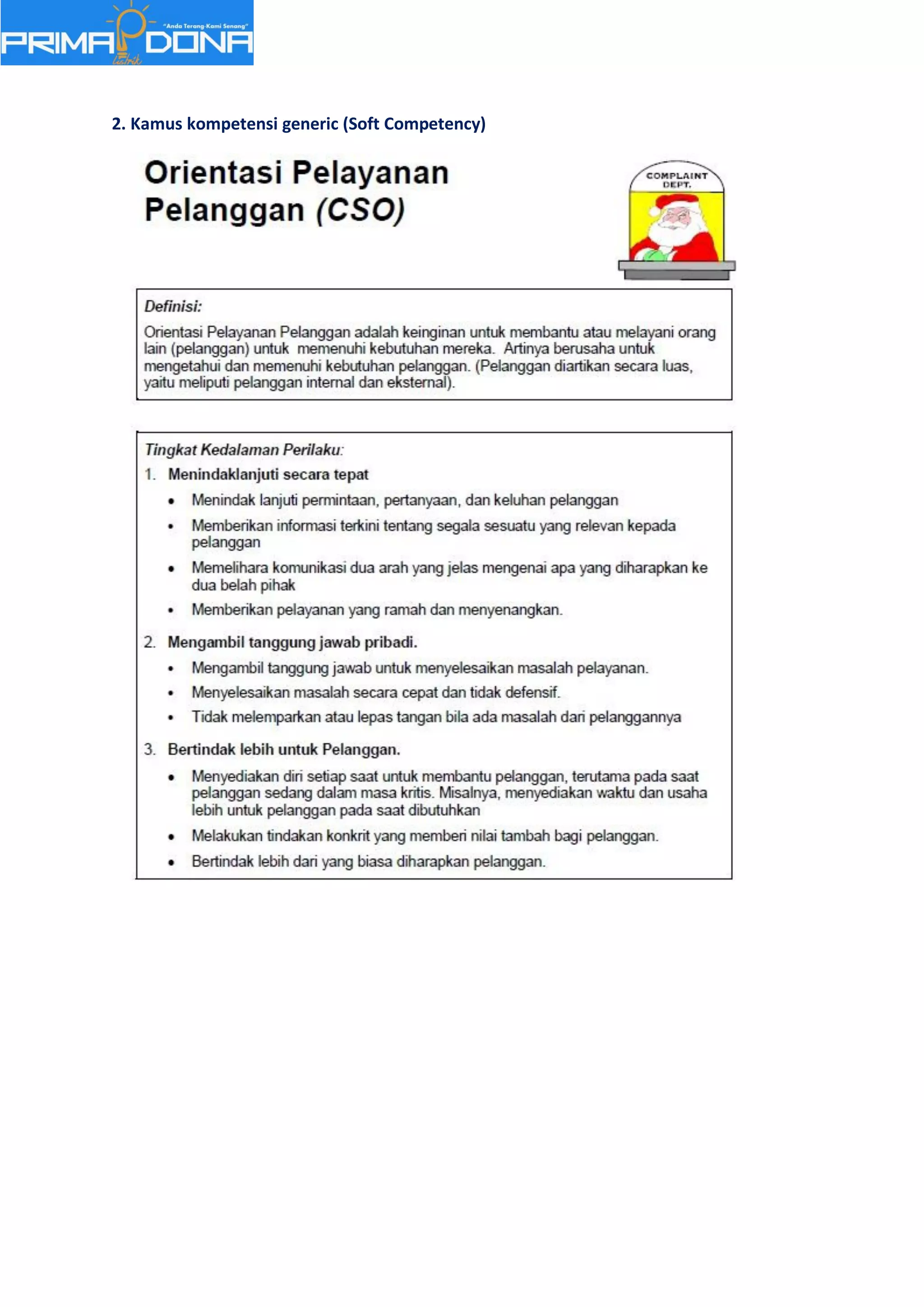 Kamus dan matriks kompetensi | PDF