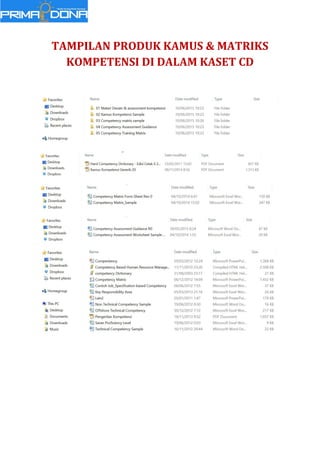 Kamus dan matriks kompetensi | PDF