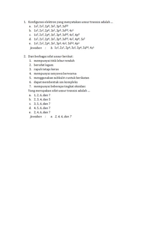 Soal kimia anorganik | PDF