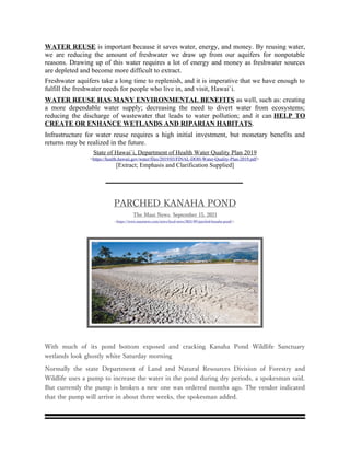 Kanaha Pond Wildlife Sanctuary - Wetland in Jeopardy - Water ...