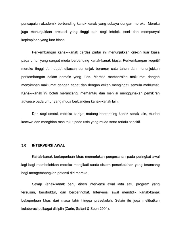 Kanak kanak berkeperluan khas di peringkat awal kanak-kanak (1) | DOC