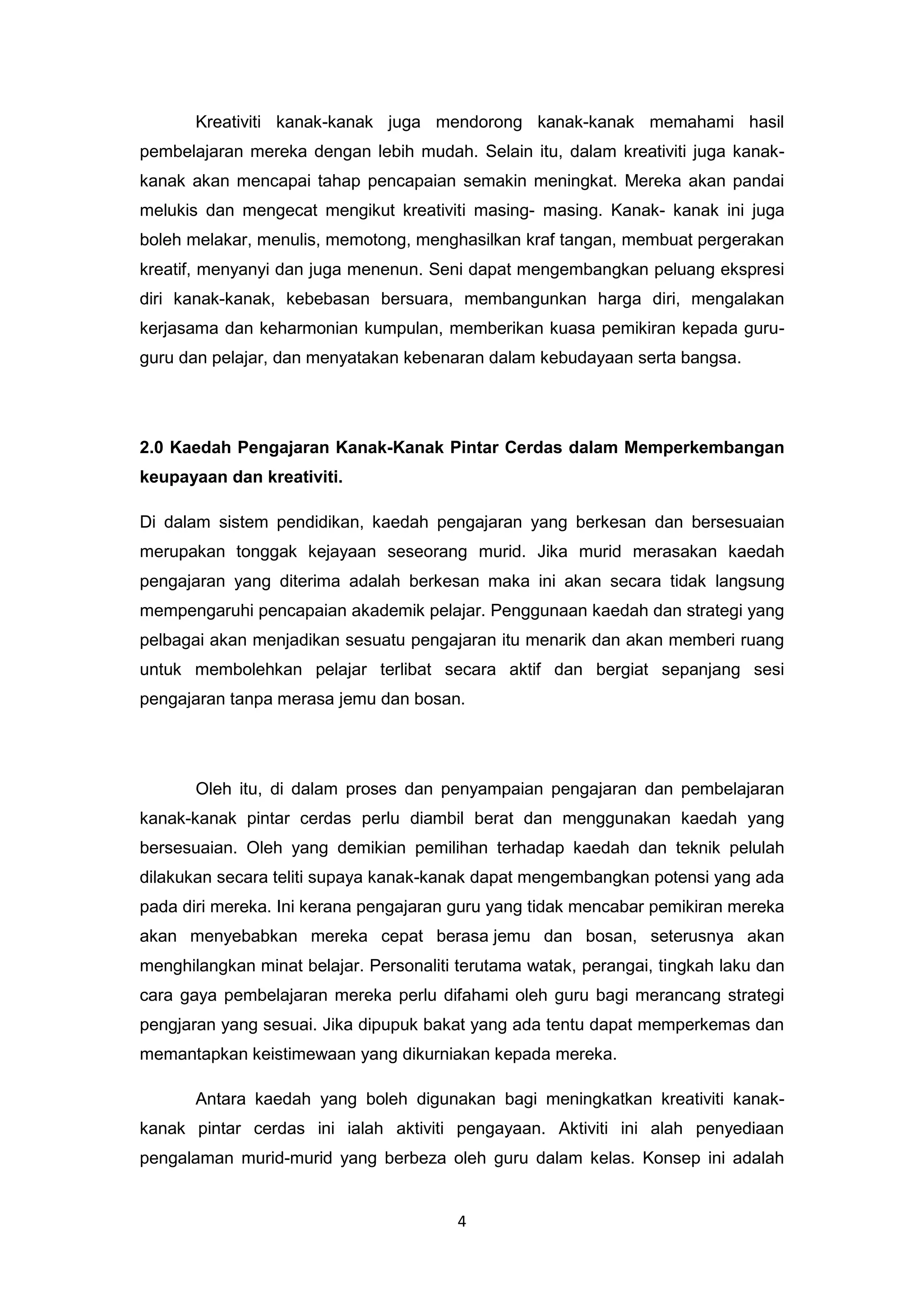 kanak-kanak pintar cerdas | DOCX