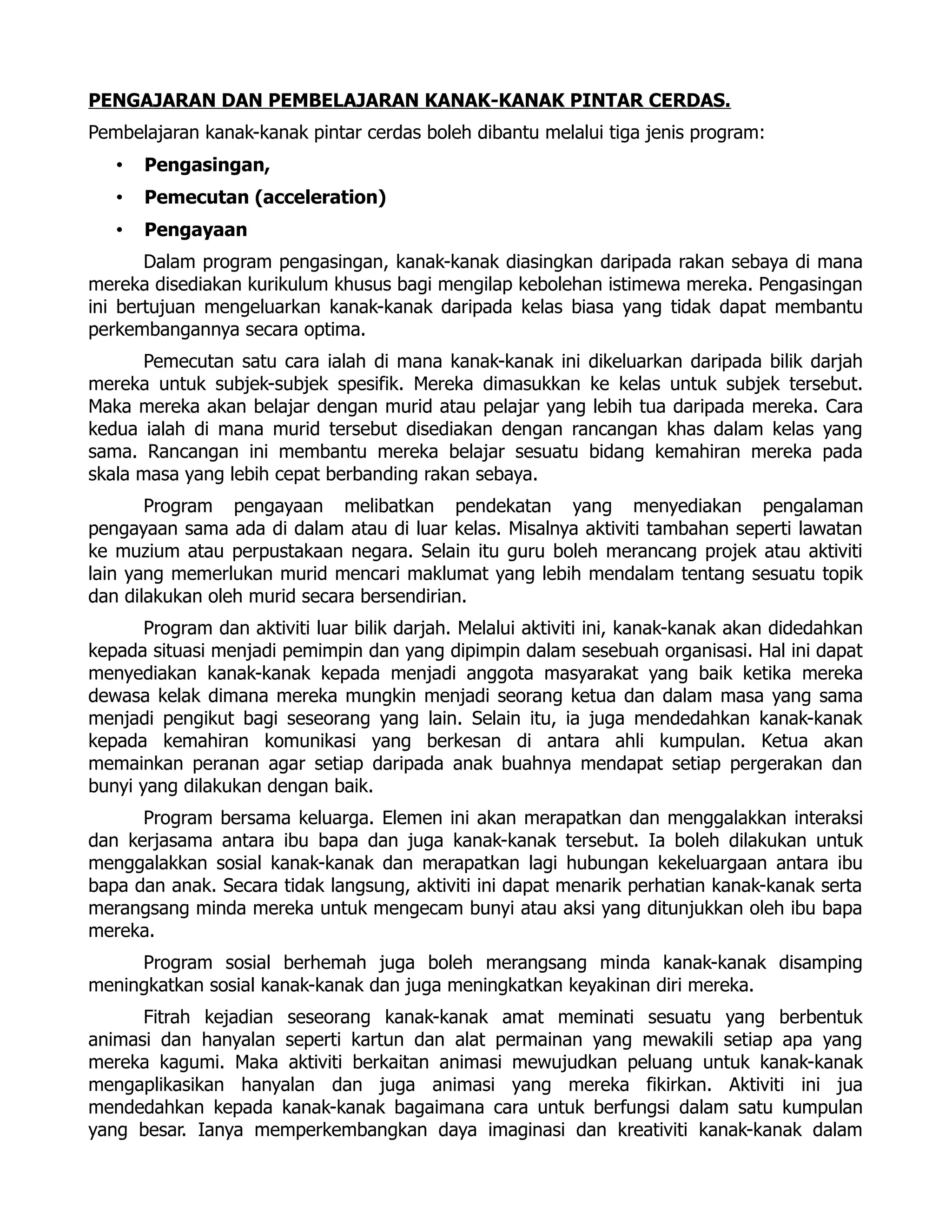 Kanak kanak pintar cerdas dan pendekatan mengajar | PDF