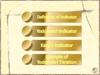 Yodimetri, Indikator | PPT