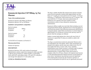 Kanamycin Injection Taj Pharma SmPC | PPT