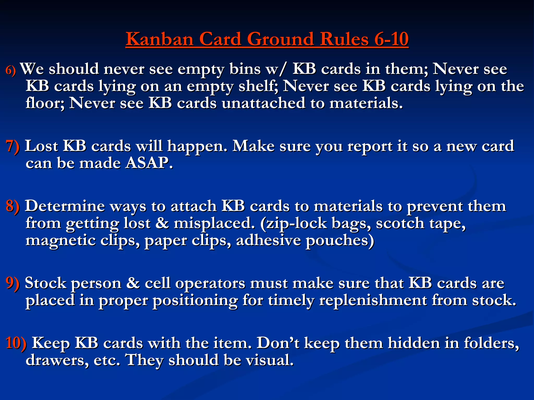 Kanban Cards & Pull Systems | PPT