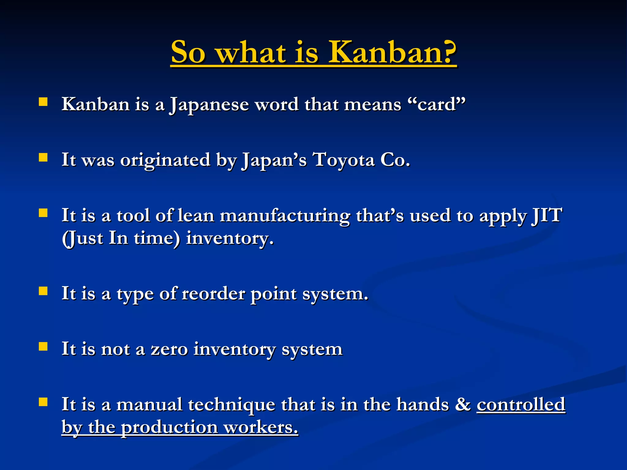 Kanban Cards & Pull Systems | PPT
