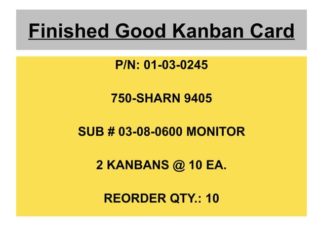 Kanban Cards & Pull Systems | PPT | Business | Business and Finance