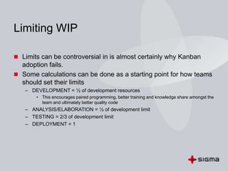 Kanban : optimising for predictability | PPT