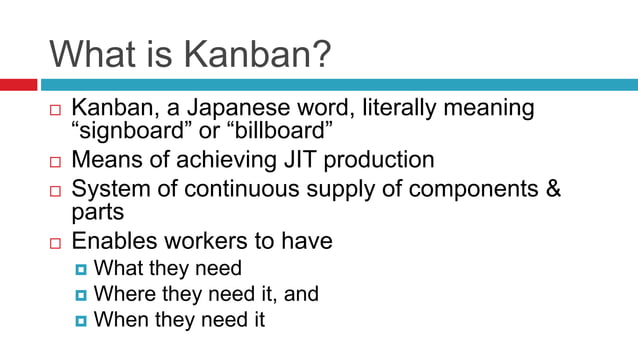 Kanban Systems | PPTX | Technology & Computing