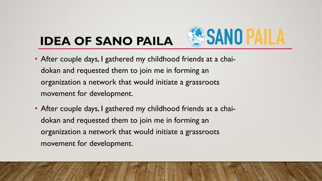 Sano Paila (A Little Step) - Mr.Kanchan Jha | PPT