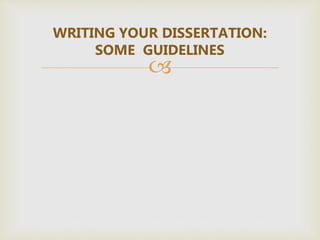 Thesis Writing Guidelines | PPTX