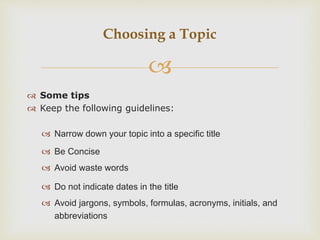 Thesis Writing Guidelines | PPTX