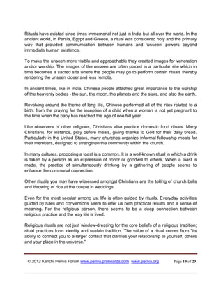 Kanchi Periva Forum - Ebook # 1 - Why Rituals Are Important | PDF