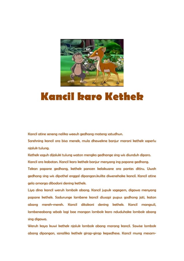 Kancil karo kethek | DOC