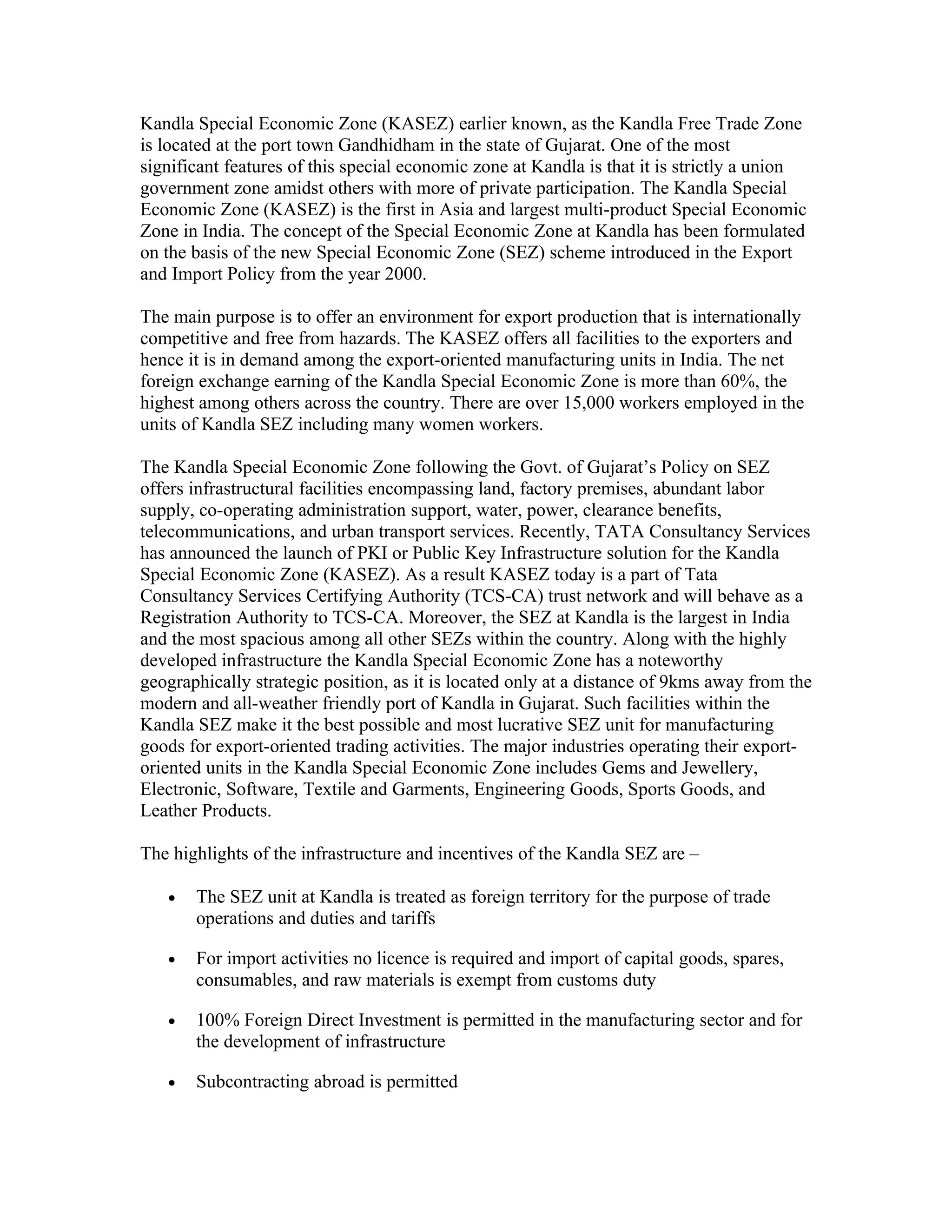 Kandla special economic zone | DOC