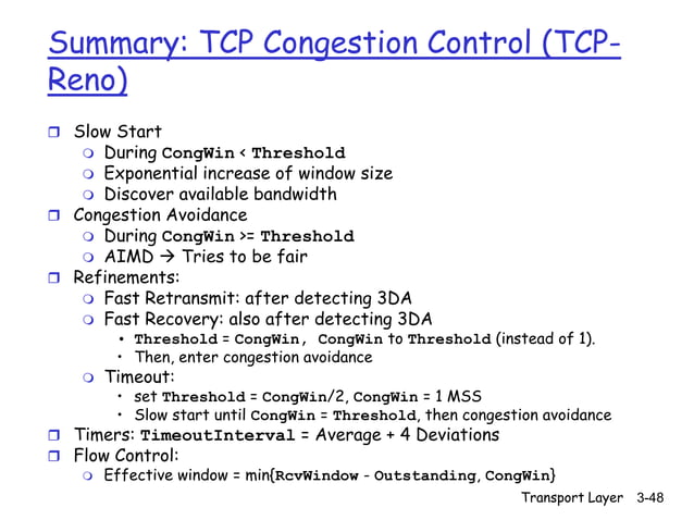 KandR_TCP (1).ppt notes for congestion control | PPT