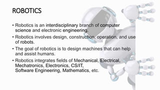 ARTIFICIAL INTELLIGENCE & ROBOTICS | PPTX