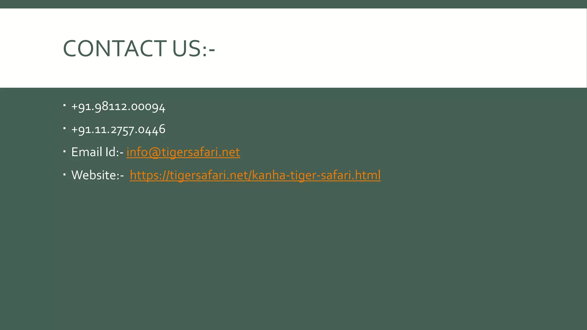 Kanha Jungle Safari Packages | PPT