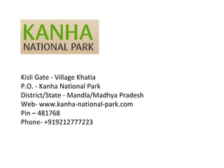 Kanha National Park Madhya Pradesh | PPT