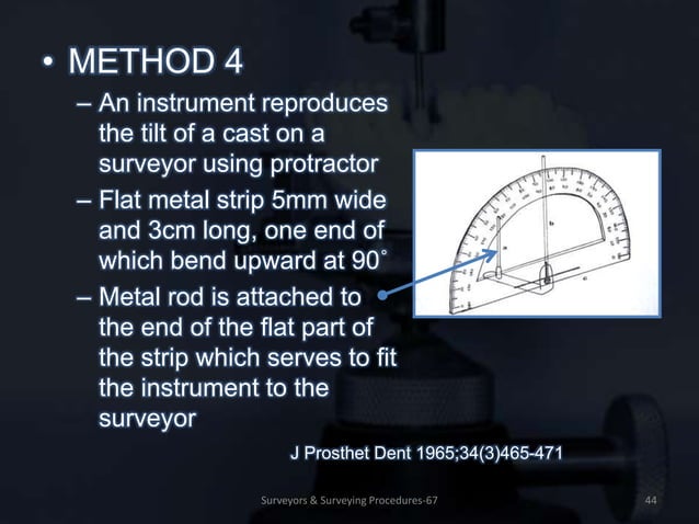 SURVEYORS & SURVEYING PROCEDURES IN REMOVABLE PARTIAL PROSTHODONTICS ...