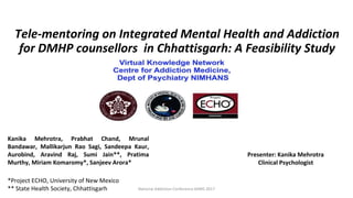 Tele-mentoring on Integrated Mental Health and Addiction for DMHP ...