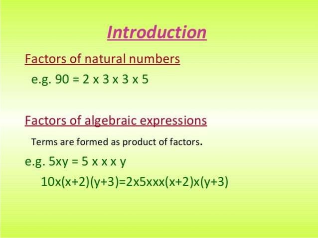 factorisation maths PPT by kanishk schdeva class 8th | PPTX
