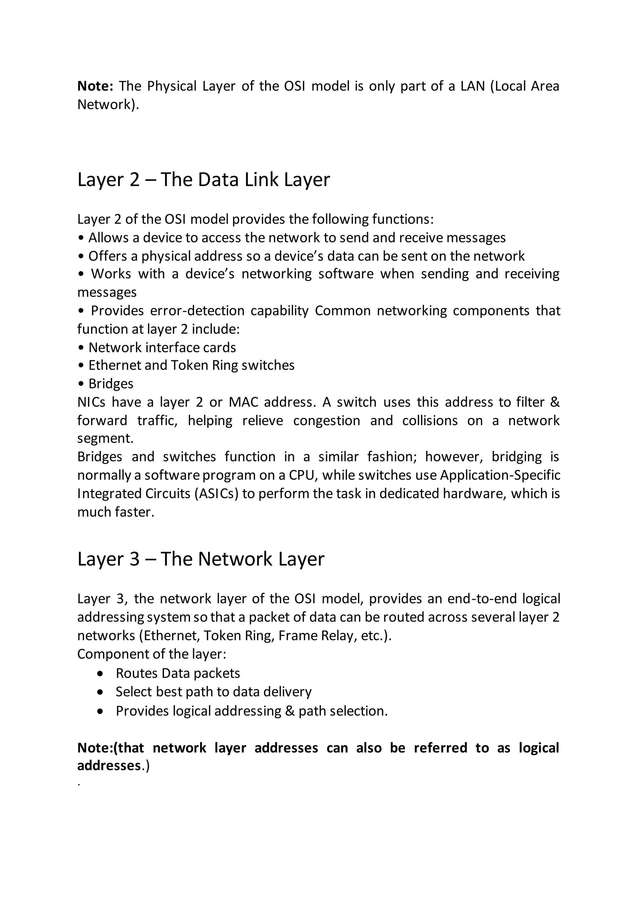 7 Layers OSI model description with 3 unofficial Layers. | DOCX