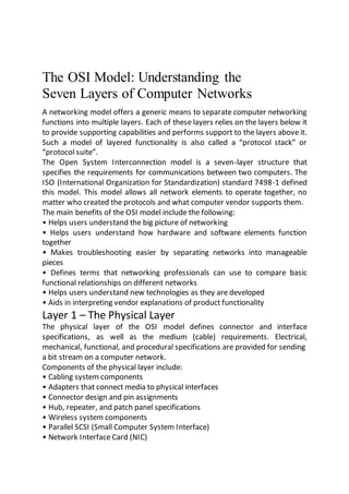 7 Layers OSI model description with 3 unofficial Layers. | PDF