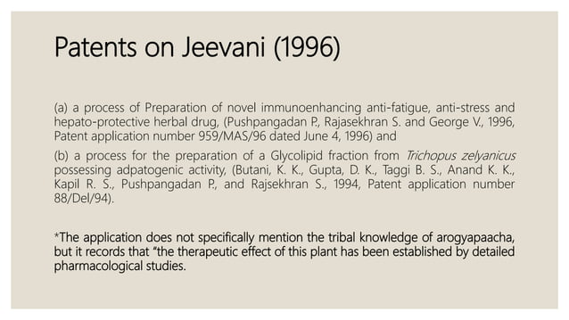 Kani tribe: The Jivani case | PPTX | Pharmaceutical Drugs | Medical Health