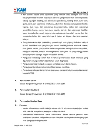 KAN K-01.04 Rev.1 Persyaratan Tambahan Akreditasi Laboratorium Pengujian Biologi.pdf