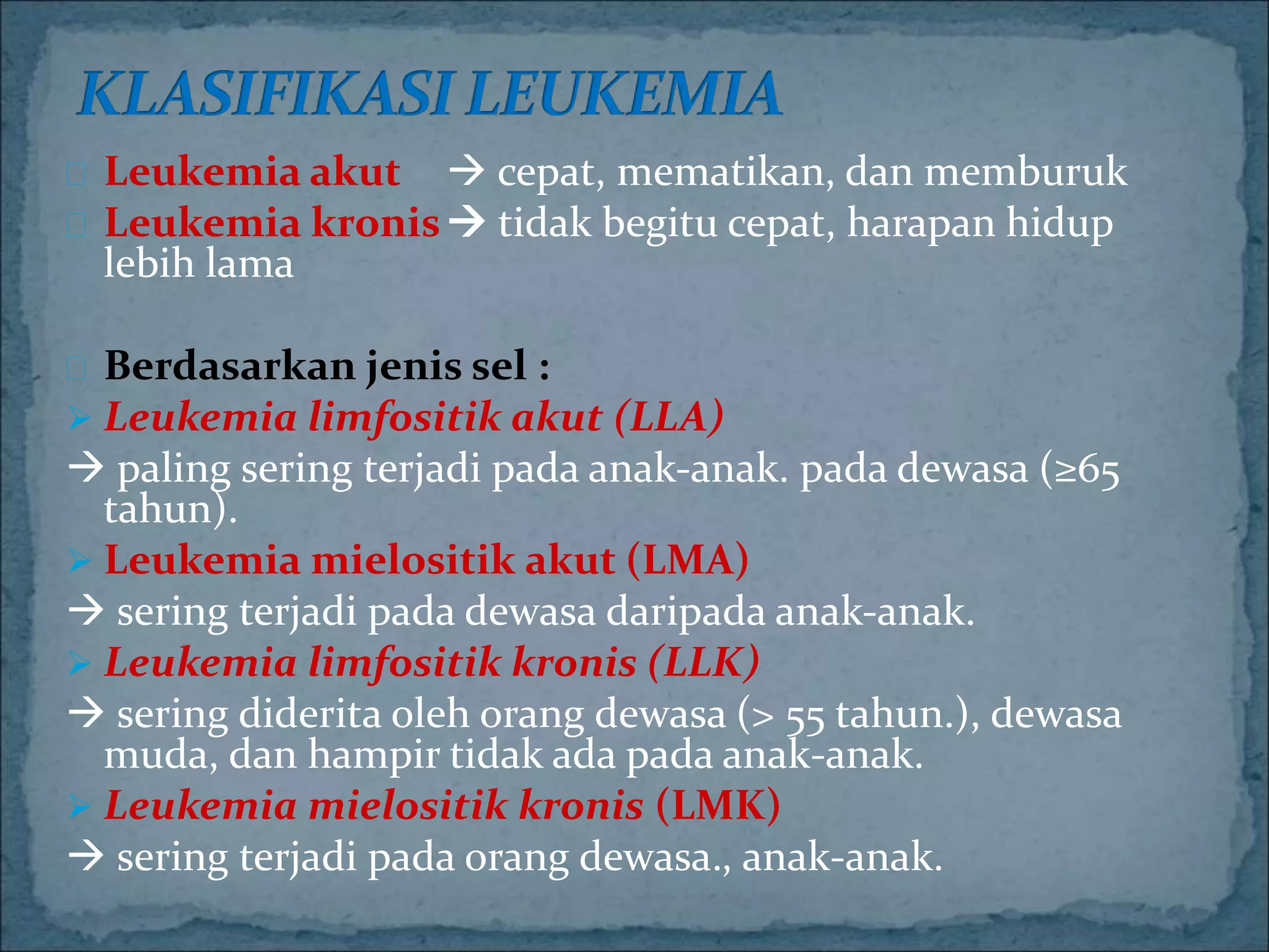 Kanker darah ppt fix | PPT